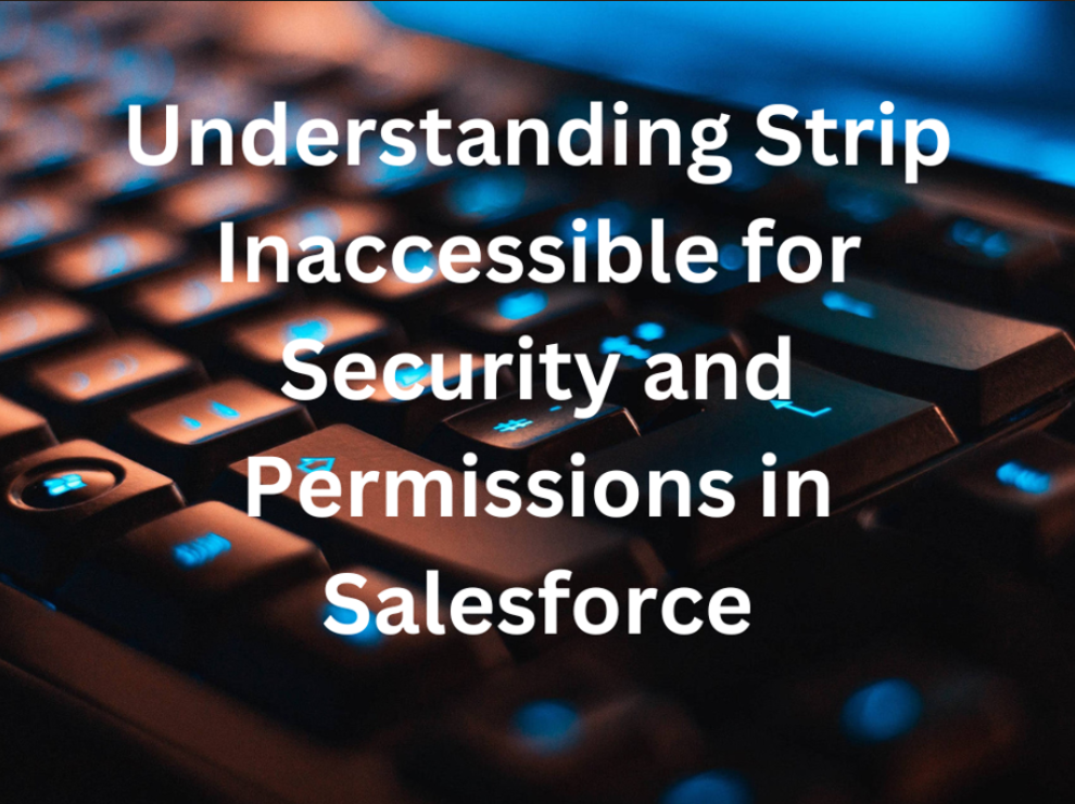 Understanding salesforce strip inaccessible for security and permissions management - Salesforce ...